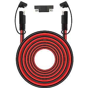 MOOKEERF SAE Extension Cable 10 AWG - 30FT SAE to SAE Quick Disconnect Wire Battery Charger Extension Cord Heavy Duty with SAE Polarity Reverse Adapter for Solar Panel Trolling Motor Automotive RV