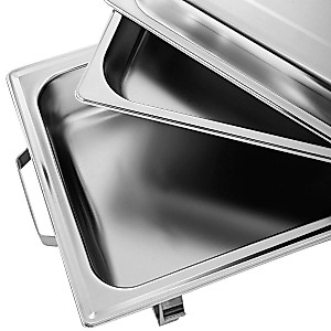MAREEYA SHOP 2 Packs Chafing Dish 9 Quart Stainless Steel Rectangular Chafer Full Size Buffet