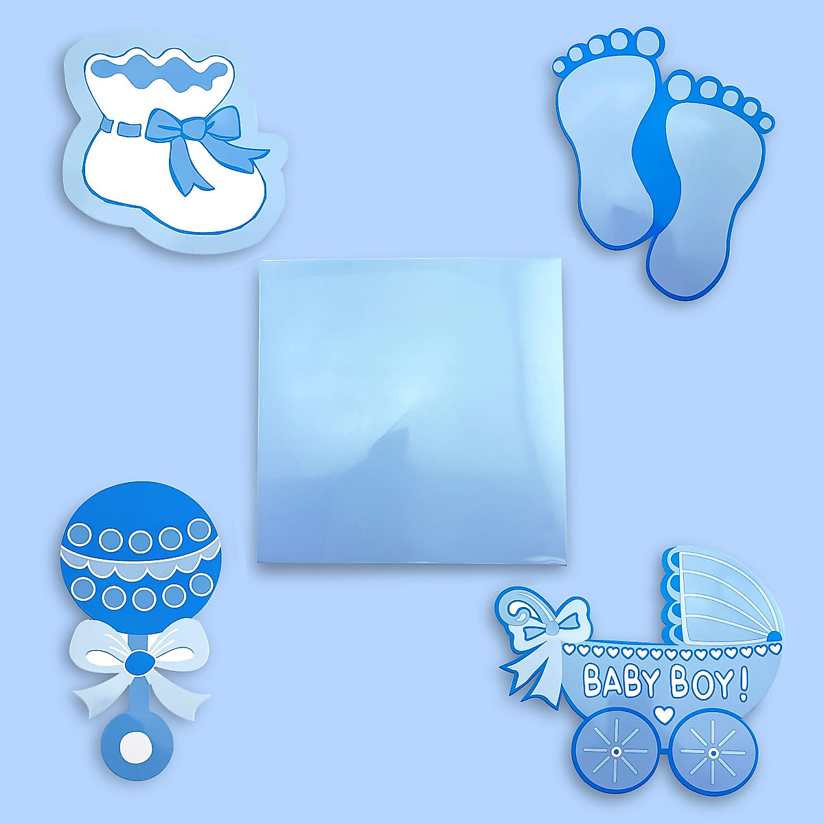 Adorox 3D Version Baby Shower Wishing Well Card Box Decoration (Boy)