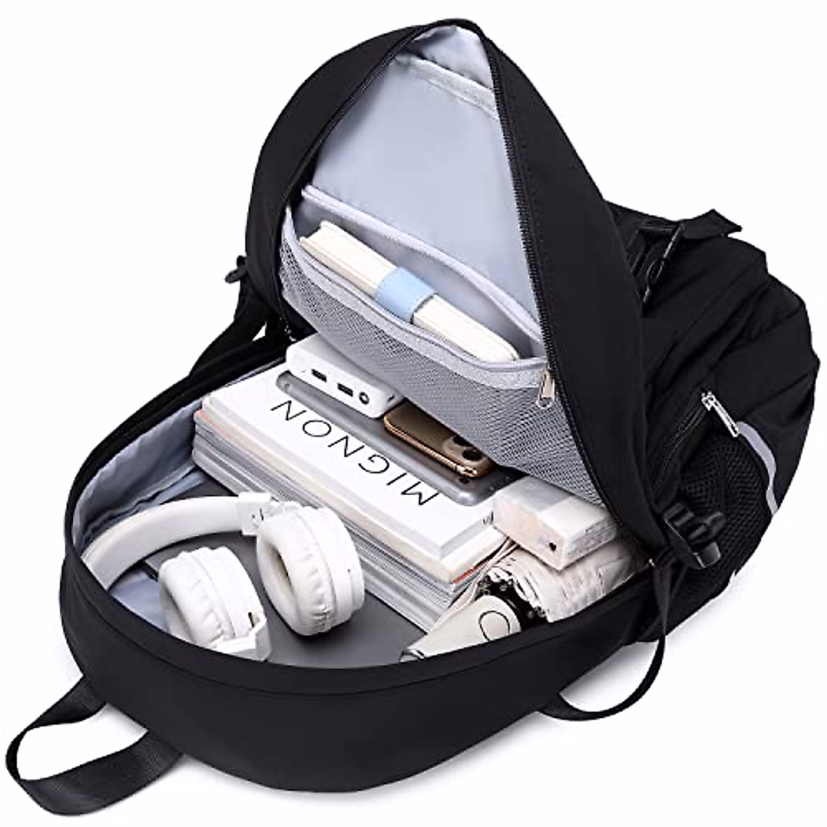 abshoo Big Student Laptop Backpack For College Women Middle High School Teen Girls Bookbag Travel Daypack (Black)