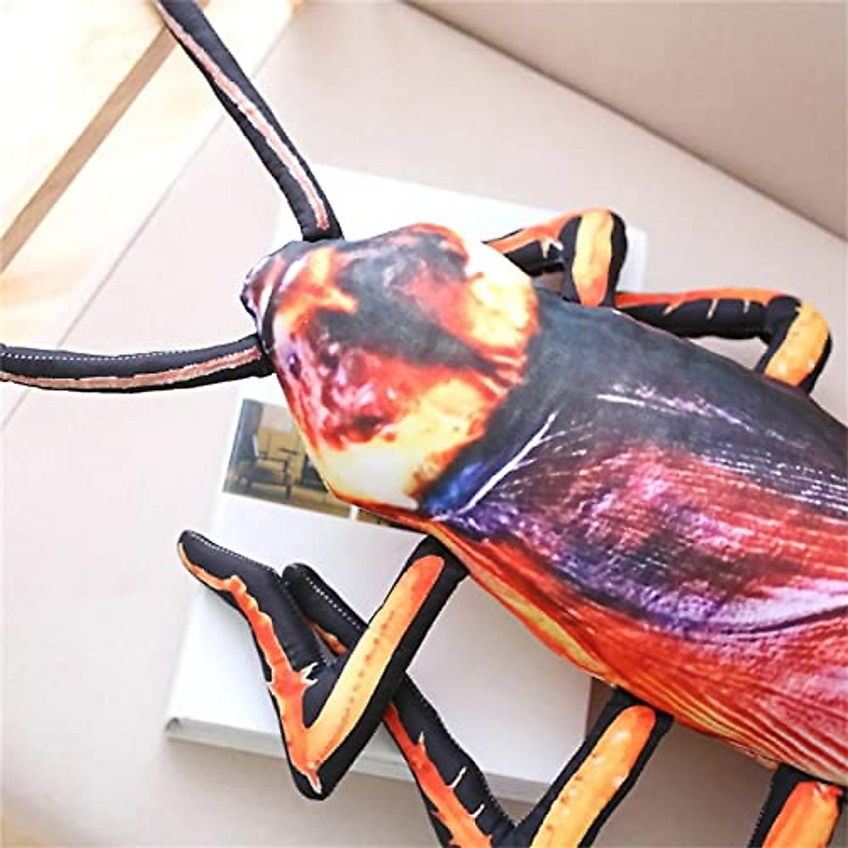 The Flash Store 13.78 in Creative 3D Cockroach Plush Toy Realistic Cockroach Stuffed Animal Toy Funny Home Sofa Car Decoration Party Favors Throw Pillow Birthday Gifts