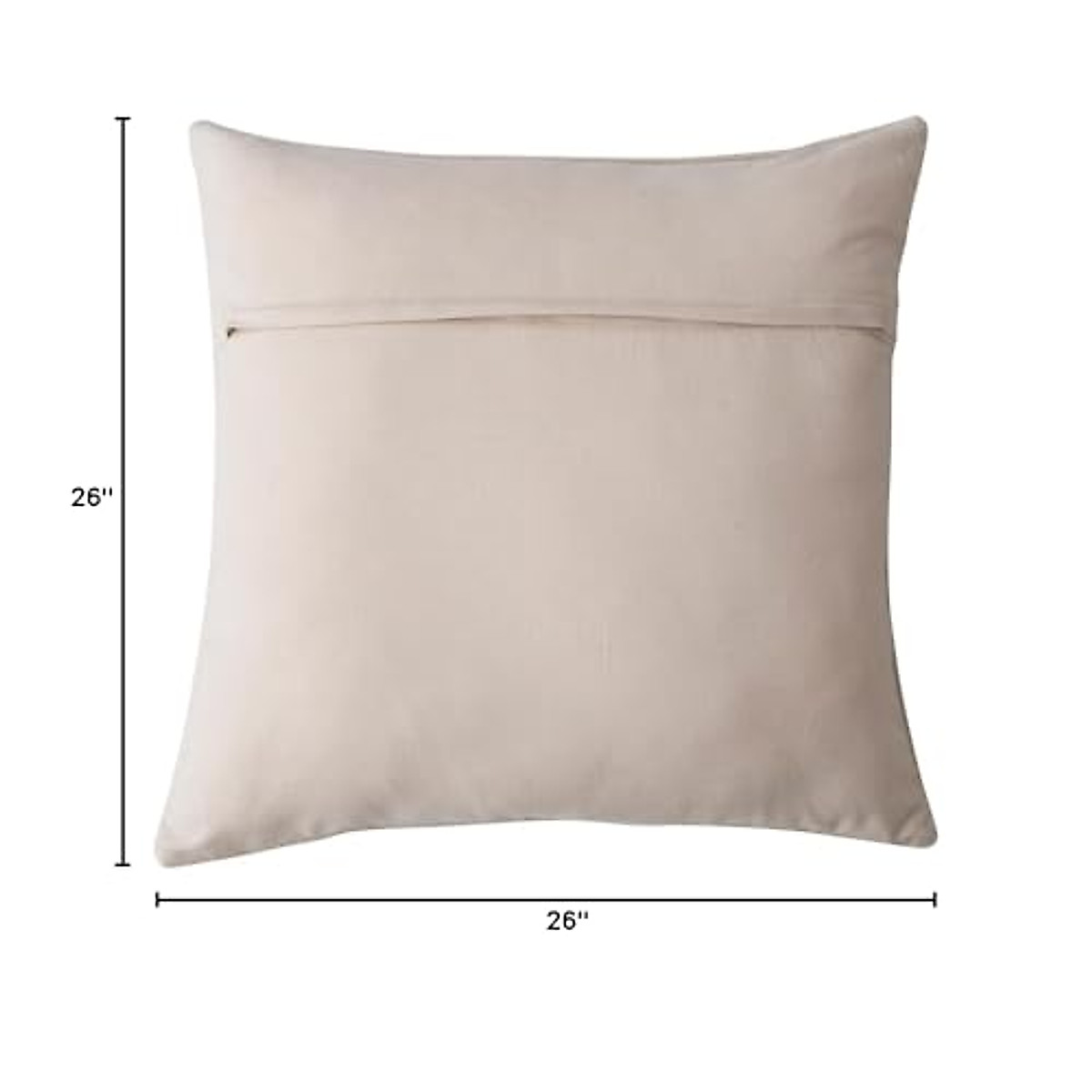 Creative Co-Op Square Cotton Pillow with "Merry Christmas" Embroidery, Cream and Sienna