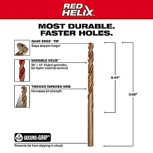 Milwaukee 48-89-2310 Bit Drill Cobalt Rod, 13/64"