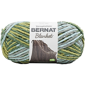 Bernat Blanket Big Ball Forest Sage 161110-10869 (2-Skeins - Same Dye Lot) Weight S Bulky #6 Polyester Yarn for Crocheting and Knitting - Bundle with 1 Artsiga Crafts Project Bag
