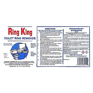 Ring King Toilet Ring Remover, Toilet Bowl Ring Cleaner, Multi-Surface Calcium stain, Water Stain, Rust stain, Red clay stain, Lime stain remover, Fast Acting No Scrubbing