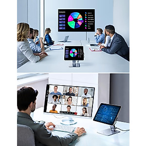 Magnetic Stand Hub for iPad Pro 11 inch, Aluminum Alloy iPad Stand for Desk with Docking Station, Adjustable Holder with 4K@60Hz HDMI, 100W PD, USB 3.0 and 180° Adjustable 360° Rotatable