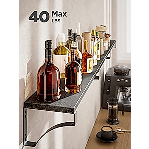 AMADA HOMEFURNISHING Stainless Steel Shower Organizer with Strong Adhesive + Floating Shelves Wall Mounted Set of 3