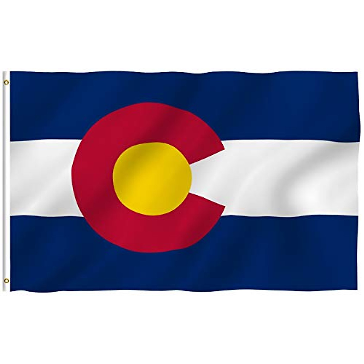Anley Fly Breeze 3x5 Foot Colorado State Polyester Flag - Vivid Color and Fade proof - Canvas Header and Double Stitched - Colorado CO Flags with Brass Grommets 3 X 5 Ft