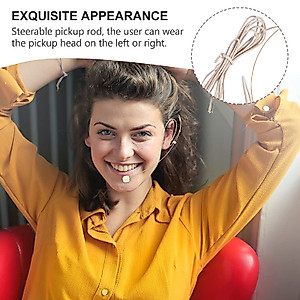 FAVOMOTO 2PCS Microphone Headset Mic, USB Headphones Microphone Discreet Headworn Earset Flexible Wired Microphone over Ear Hanging Mic Computer Speakers for Lectures Performance Theater Podcasts