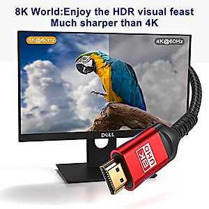 ALLEASA 8K HDMI Cable, Ultra 48Gbps High Speed 2 FT HDMI Cable, 2 Foot hdmi Cable -4K@120Hz 8K@120Hz, eARC, HDR10, DTS:X, HDCP 2.2 & 2.3, Compatible with PS4/5,Blu-ray, Monitor,PC and More
