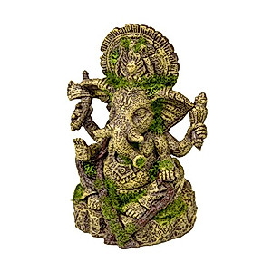 Blue Ribbon 006159 Exotic Environments Ganesha Statue with Moss