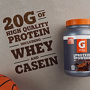 Gatorade Whey Protein Powder, Chocolate, 22.4 Ounce (20 servings per canister, 20 grams of protein per serving)