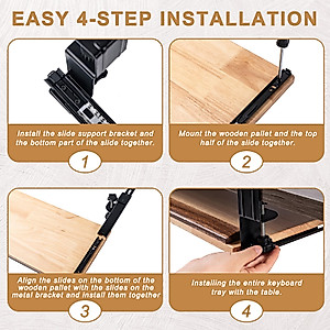 SITOO Keyboard Tray with Keyboard Wrist Rest & Keyboard mat, Pull Out Keyboard Tray Under Desk, 26.8"x 9.8", Perfect Keyboard Drawer for Home & Office