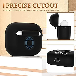 Maxjoy for AirPods Pro Case Cover, Cool Air Pod Pro Case Don't Touch Me for Women Men Cute Protective Soft Silicone iPods Pro Cover with Keychain for Airpods Pro Charging Case, Black