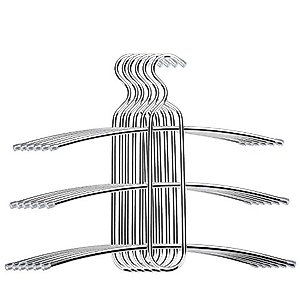 TRUSBER Stainless Steel Clothes Hangers, Premium Metal Coats Hangers with 3 Layers, Tree-Shape, Tree-Type Space Saving for Coats T-Shirts Windbreaker Sweaters – Silver (Pack of 6)
