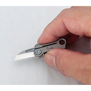 Tungyi Mini Folding Pocket Knife, EDC Tiny Package Knife, 0.8" Stainless Steel Blade with Titanium Handle, Ultra Compact and Lightweight