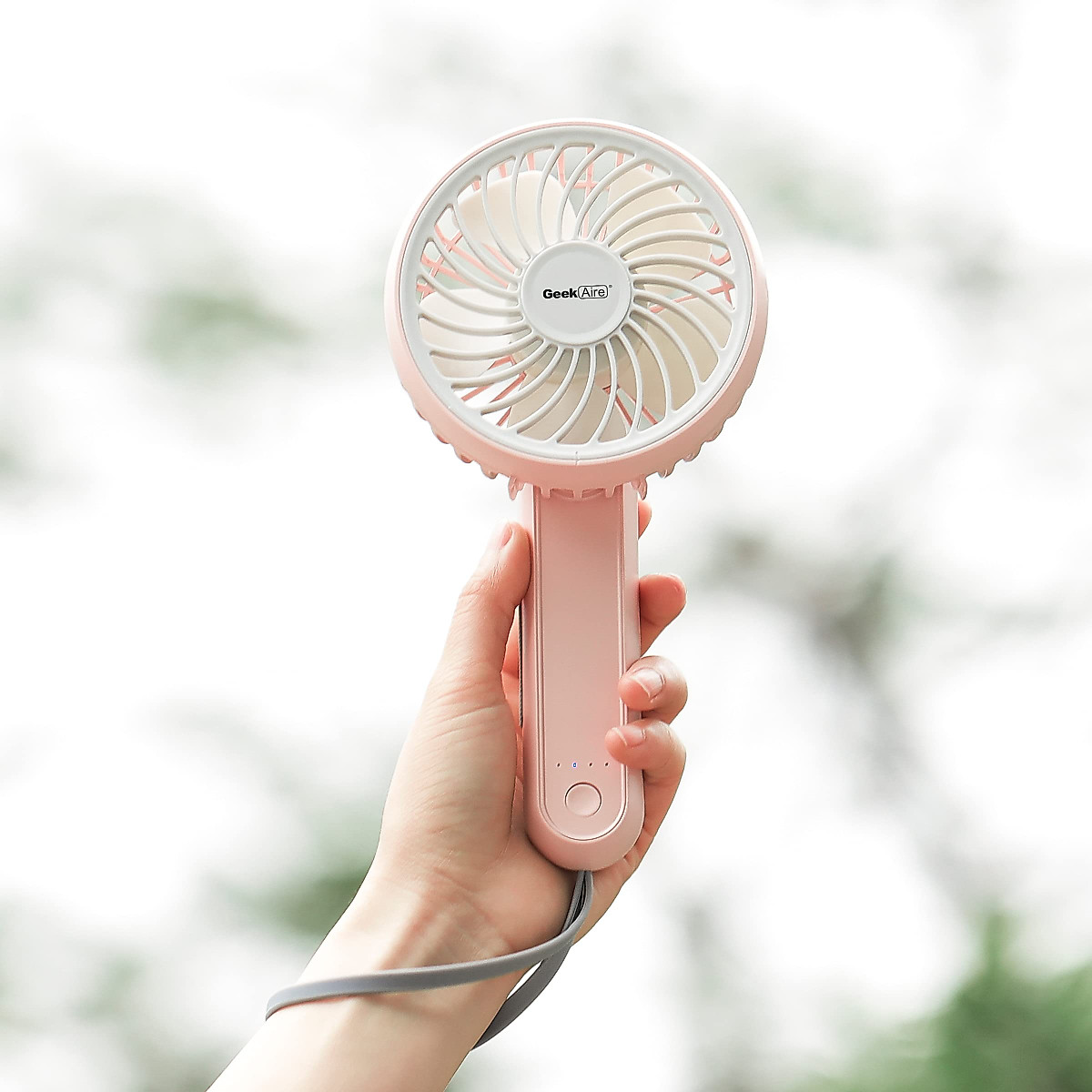 GeekAire 3.5 inch Rechargeable Mini Handheld Desk Portable Purse Travel Fan (Pink)