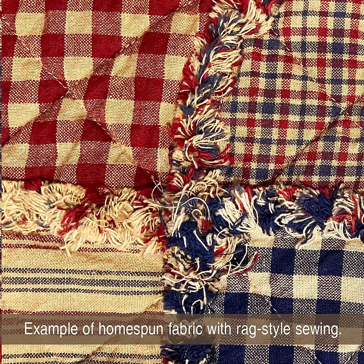 Primitive Red 5 Homespun Cotton Plaid Fabric by JCS - Sold by The Yard