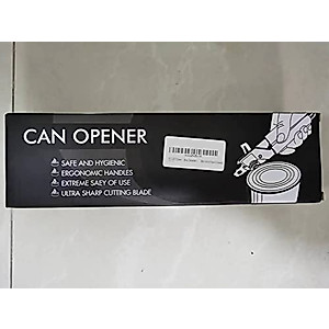 KzGrit Manual Can Opener, Food-Safe Stainless Steel, Smooth Edge, Tin Lids Jar Bottle Caps Openers with Non-Slip Handle and Ergonomic Turning Knob for Elderly with Arthritis(Black)