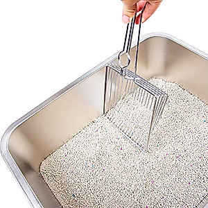 Dimaka Stainless Steel Litter Box for Cat and Kitten, 6 inch Side Height, Non Stick Smooth Surface Metal Pan, Easy to Clean, Non Odor and Rust Proof, Safe and Hard (17.5" X 14")