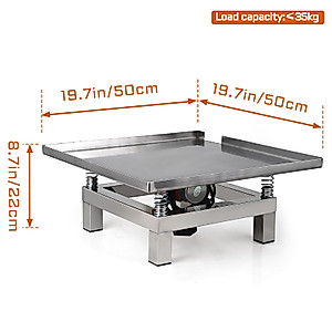 ICZW Concrete Vibration Table Small Vibrating Test Bench Stainless Steel 110V (19.7 * 19.7 inches)