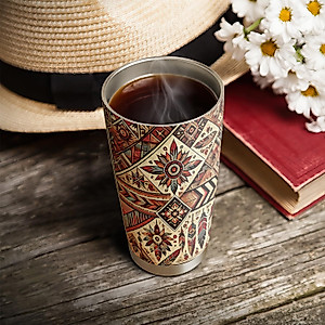 20oz Dreamcatcher Native American Tumbler, Native American Indian Gifts, Coffee Thermos for Women, Men, Stainless Steel Double Wall Vacuum Insulated Coffee Mug, Travel Cup with Lid