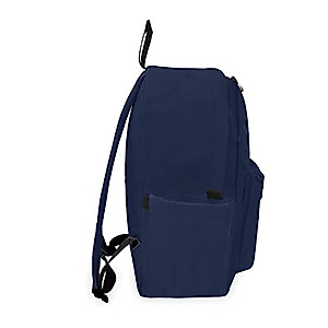 Everest Classic Laptop Backpack W/Side Pocket, Navy, One Size
