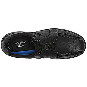 Clarks Men's Bradley Walk Oxford, Black Tumbled Leather, 11 Wide