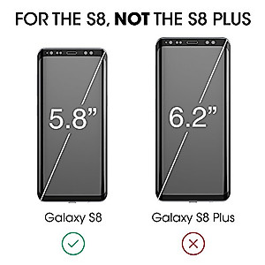 amFilm Glass Screen Protector for Samsung Galaxy S8, 3D Curved Tempered Glass, Dot Matrix with Easy Installation Tray, Case Friendly (Black)