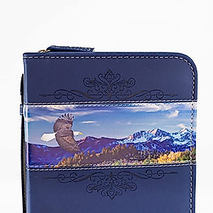 Flying Eagle Be Strong Take Heart Navy Blue X-Large Faux Leather Bible Cover