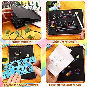 Huastyle 16 Pack Scratch Notebooks Art and Crafts for Kids Ages 4-8-12 Party Favors, Treasure Box Prizes for Kids Classroom Pinata Stuffers Goodie Bags Activities Drawing Girls Birthday Games