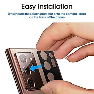 amFilm (3 Pack Camera Protector for Samsung Galaxy Note 20 Ultra, Rear-Facing Camera Tempered Glass Screen Protector (3 Pack, Black)