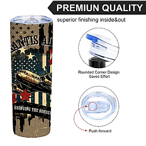 ATHAND Retro Tumbler Travel Mug Gift for Men or Women DeSantis Airlines 20oz Skinny Tumbler With Lid 18/8 Stainless Steel Coffee Cups Novelty Gift (Pack of 1)