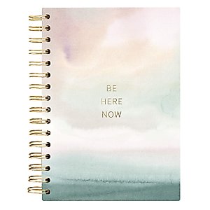 Graphique Hardbound Spiral Journal | Be Here Now Calming Watercolor Design | Premium Paper | Notebook | Diary | Lists | Record Month and Date | Great Gift | 160 Ruled Pages | 6.25” x 8.25”