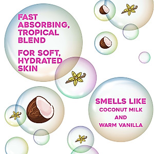 OGX Extra Creamy + Coconut Miracle Oil Ultra Moisture Body Lotion with Vanilla Bean, Fast-Absorbing Lotion for All Skin Types, Paraben-Free and Sulfated-Surfactants Free, 19.5 fl oz