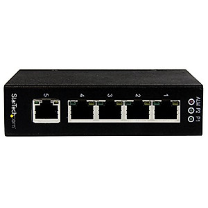 StarTech.com 5 Port Unmanaged Industrial Gigabit Ethernet Switch - DIN Rail / Wall-Mountable Network Switch - Rugged IP30 Gigabit Switch , TAA (IES51000)