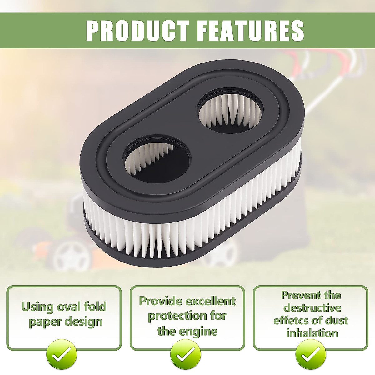 Frenchsh 593260 Air Filter tb110 Air Filter 798452 334404 Lawn Mower Air Cleaner Replacement Filters for 4247 5432 5432k 09P00 09P702 550E 500EX 550EX 625 575EX Mower Series Engine Accessories(4 PCS)