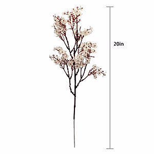 UD Babys Breath Artificial Flowers 8 Bundle Real Touch Fake Gypsophila Plastic Silk Flowers for Home DIY Garden Decor Wedding Party (White)