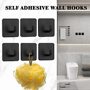 Aobanto Adhesive Wall Hooks 3 Heavy Duty m Hooks for Hanging Towel Hook Shower Door Hooks for Bathroom Kitchen Towel Holder Robe Hange(Black)