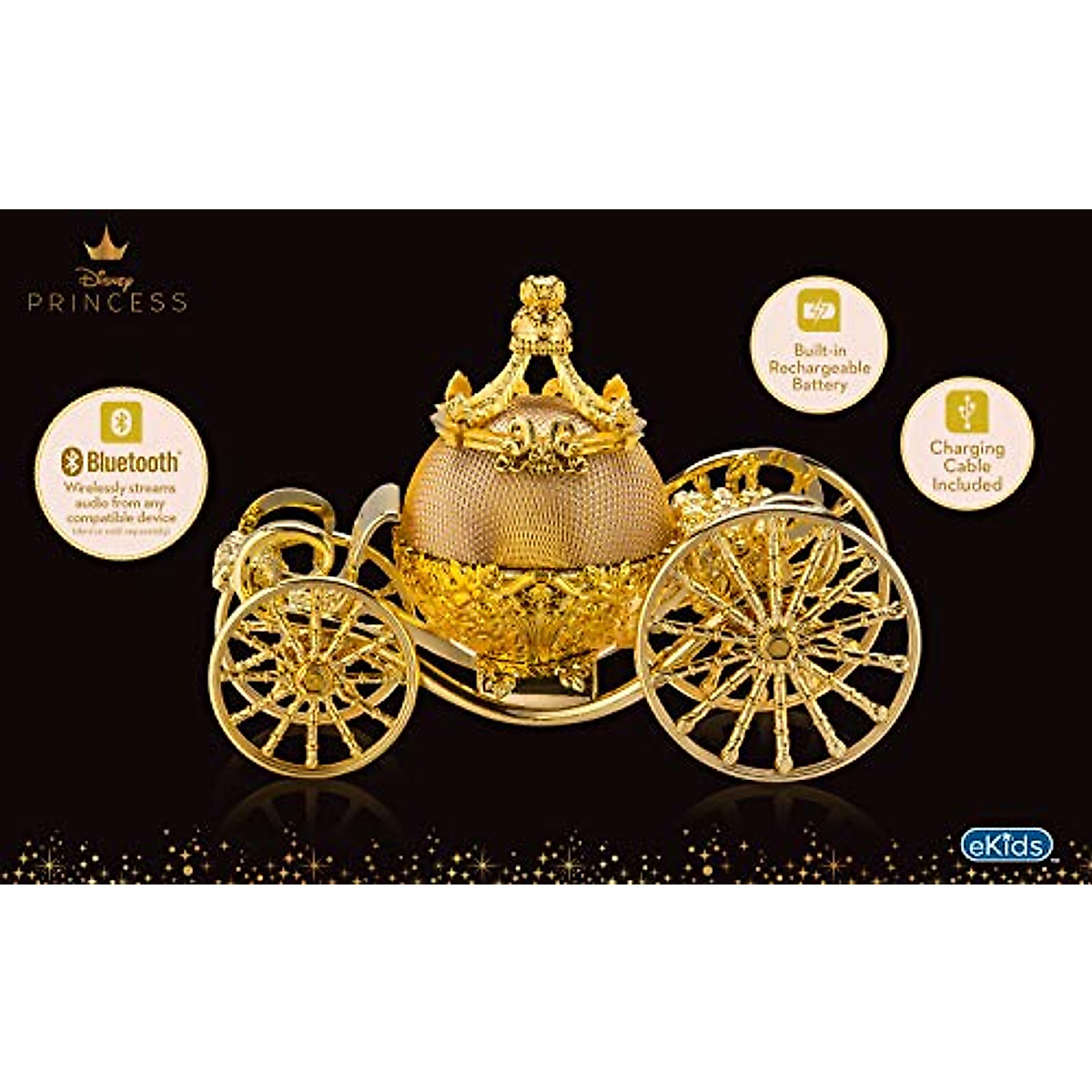 Cinderella Carriage Bluetooth Speaker, Stylish Speakers Bluetooth Wireless for Audio Streaming, Ideal Portable Speaker, Perfect Cinderella Accessories for Girls