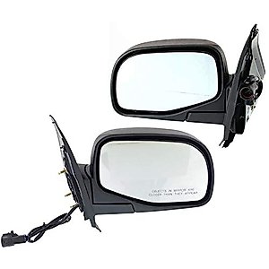 Kool Vue Left & Right Power Non-Heated Door Mirrors Compatible With Ford Explorer 1995-2001 With Puddle Lamp Textured Pair
