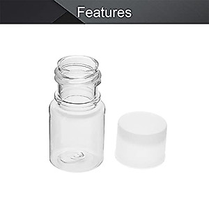 Othmro 10Pcs 5ml Plastic Bottles, Lab Cylindrical Chemical Reagent Bottle, Wide Mouth Laboratory Reagent Bottle, Sample Sealing Liquid Storage Container for Food Store Transparent