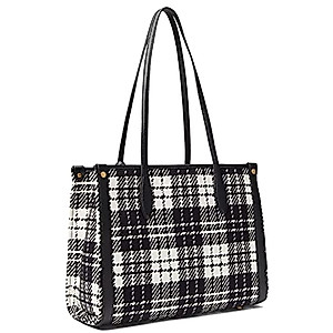 Kate Spade New York Celebration Plaid Market Medium Tote Black Multi One Size