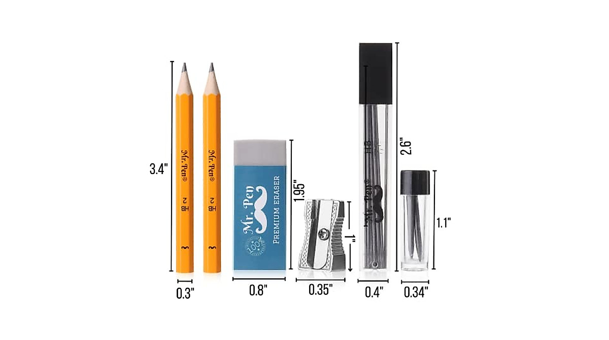 Mr. Pen Professional Geometry Set - 15-Piece Drawing & Drafting Kit