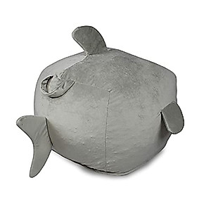 Shark Bean Bag Chair Cover for Kids Ultra-Soft and Fluffy Fur-Like Cover for Kids Bean Bag Chair, Stuffed Animal Storage - Shark Room Decor for Boys, Bean Bags for Kids