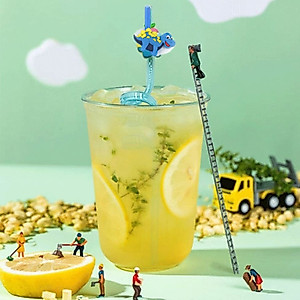 24pcs Reusable Dinosaur Straws, Plastic Dinosaur Drinking Straws for Kids Birthday Party Favors, 8 Styles Safari Jungle Dinosaur Theme Straws for Dinosaur Party Decoration Supplies.