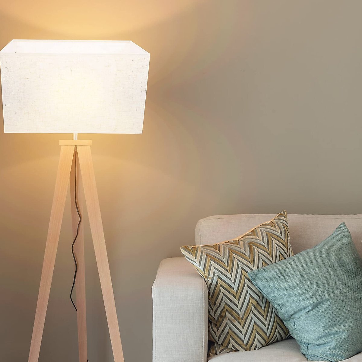 Uonlytech Rectangle Lampshade Linen Lampshade Creative Desktop Lampshade Home Simple Lampshade Decorative Lamp Shade
