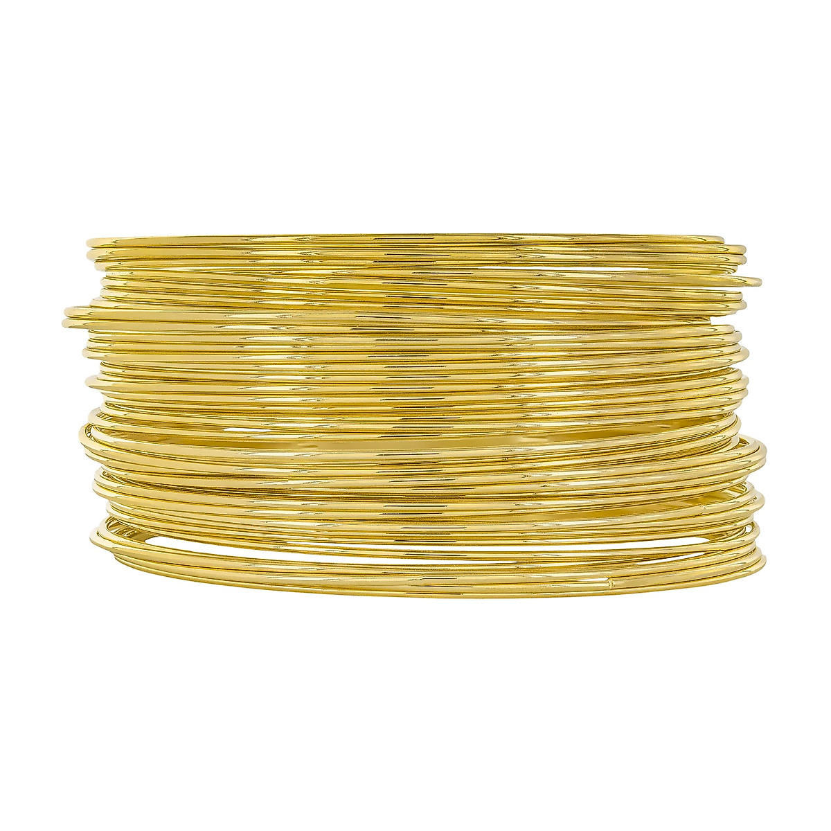 And Lovely 14K Gold Plated Plus Size Plated Bracelet Bangle - Set of 44 (Gold)