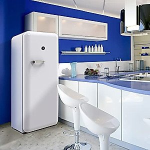 BRAMA Retro Fridge with Top Freezer 9.9 Cu.Ft. Full Refrigerator for Apartment, Condo, House, Kitchen, 24-Inch, White