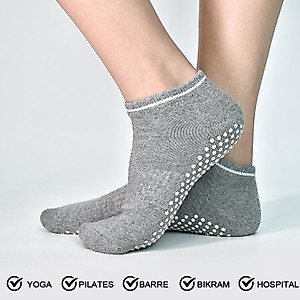ELUTONG Non Slip Yoga Socks for Women Anti-Skid Pilates Ballet Barr Dance Athletic Sticky Grips Socks at Home Hospital